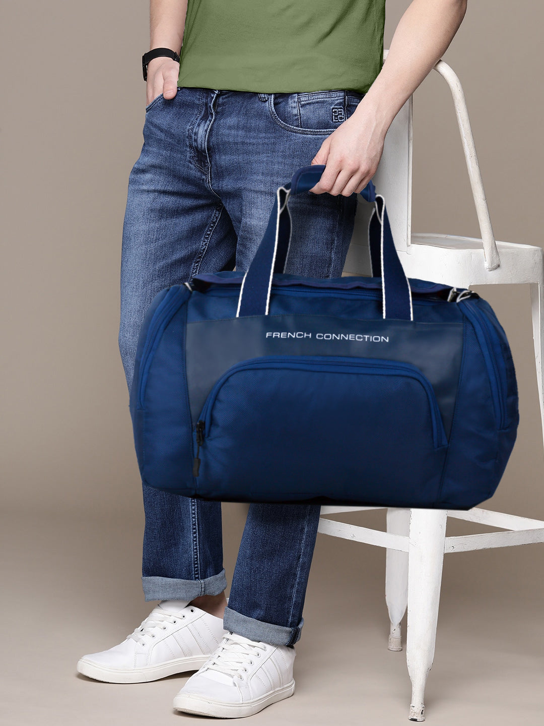 French Connection Blue Duffle – creaworldwide