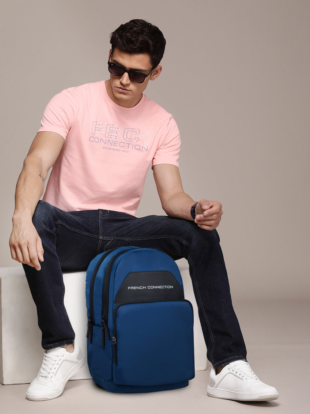 French Connection Blue Backpack – creaworldwide